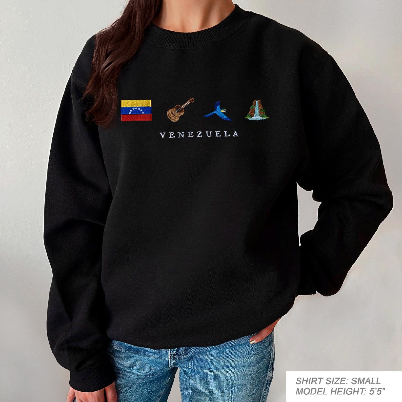 Venezuela Embroidery Sweatshirt: Cuatro, Guacamaya, Angel Falls - Etsy