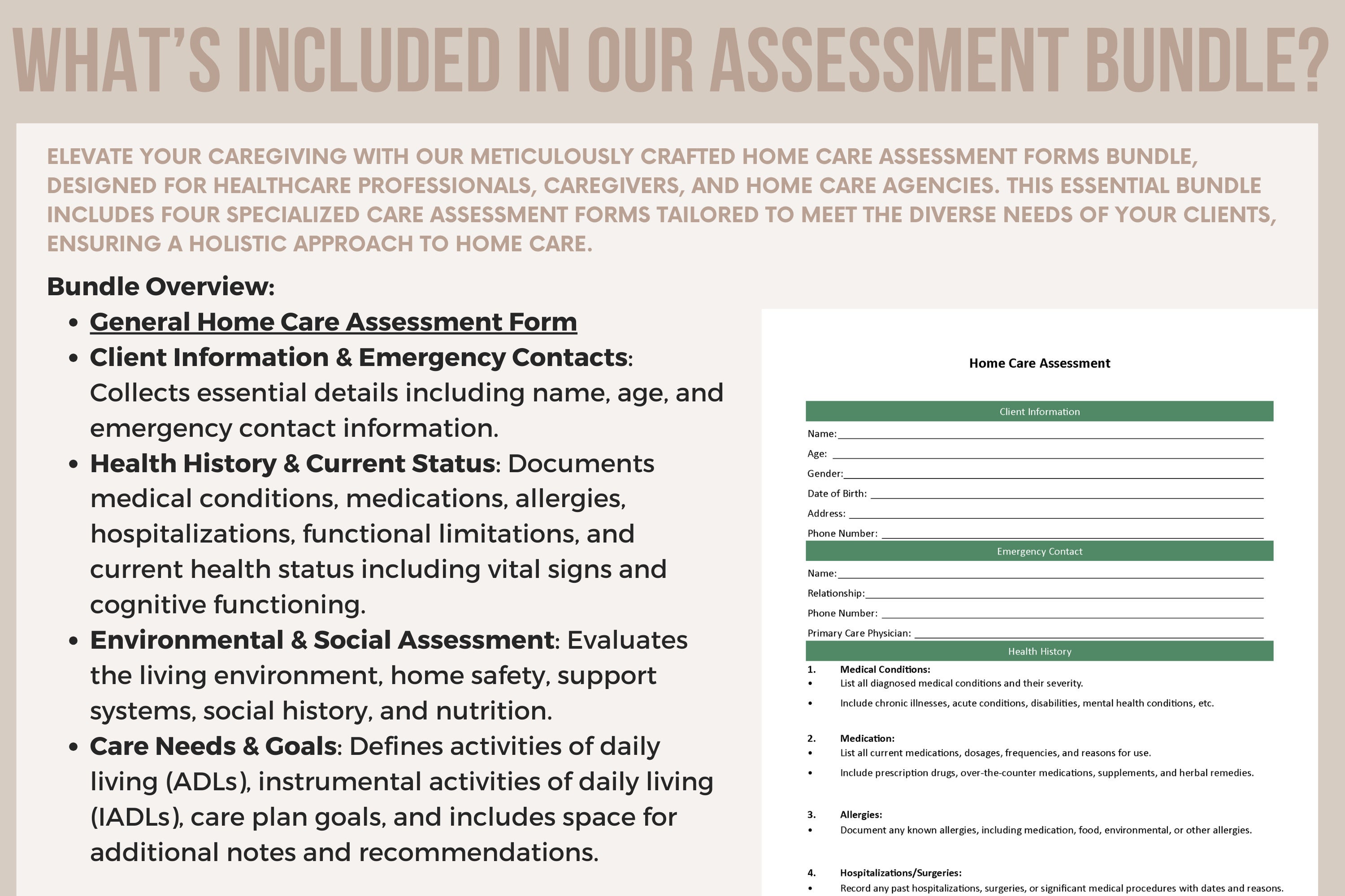 Home Care Assessment Fillable Form Template, Home Care Client Care ...
