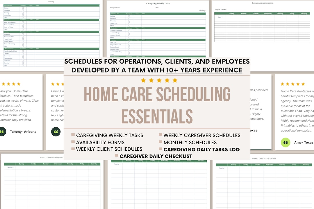 Home Caregiver Schedules - Caregiver Daily Task Check List, Caregiver ...