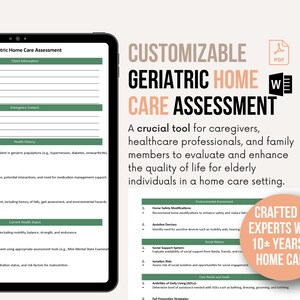 Geriatric Home Care Assessment, Home Care Business Forms, Geriatric ...