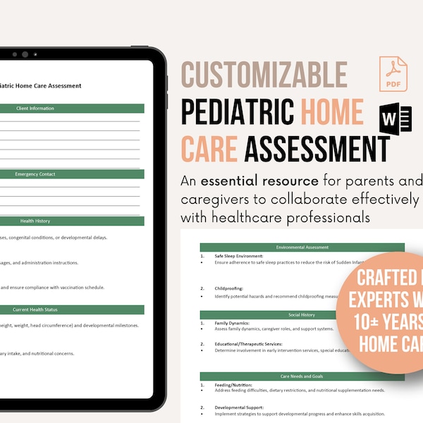 Home Care Assessment Template - Etsy
