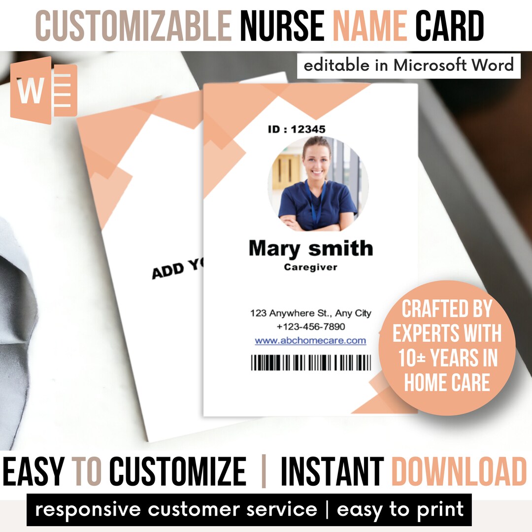 Customized Nurse Name Badge, Caregiver Badge, Doctor Name Tag Nurse ...