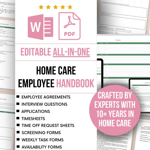 Employee Handbook Template Home Health - Etsy