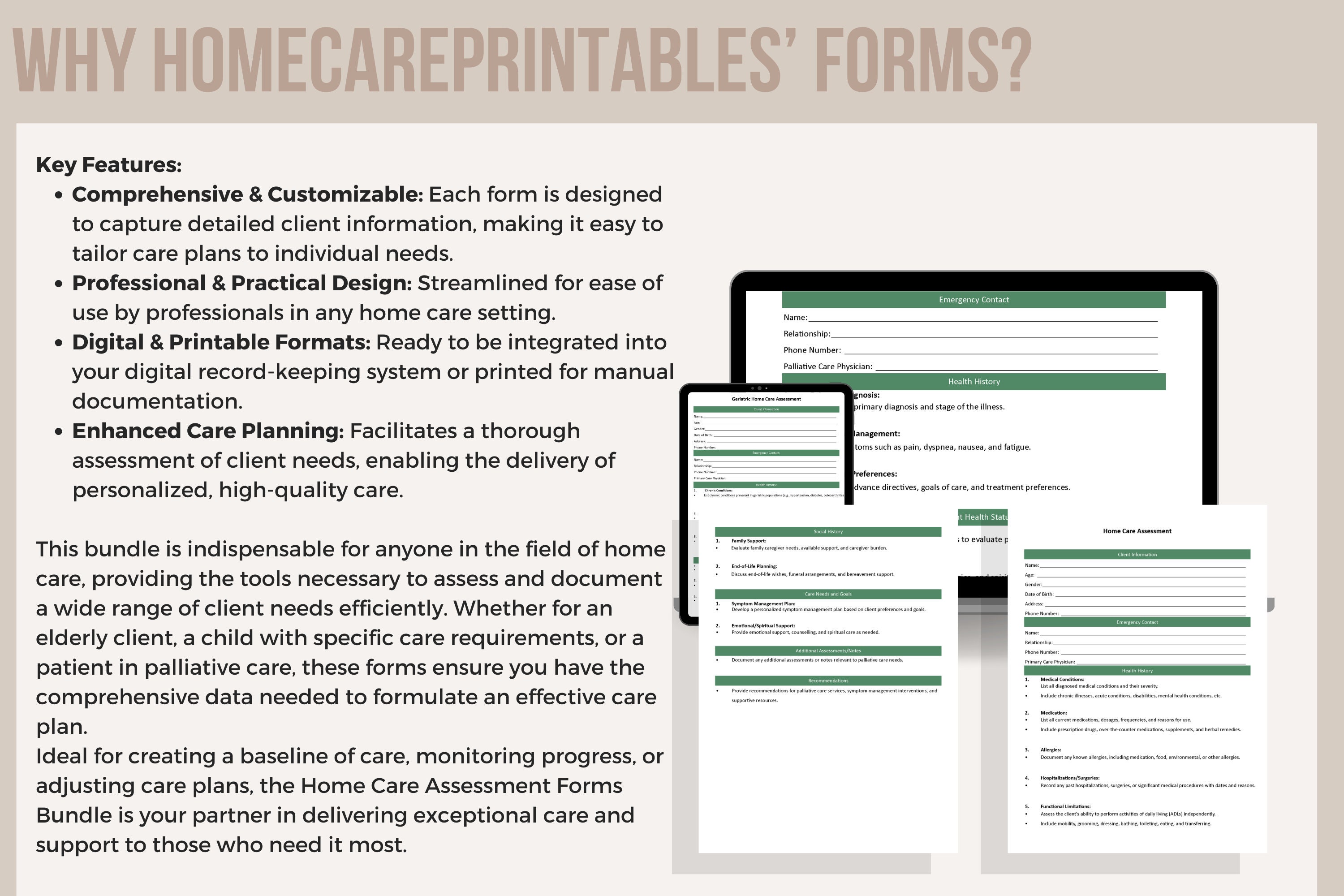 Home Care Assessment Fillable Form Template, Home Care Client Care ...