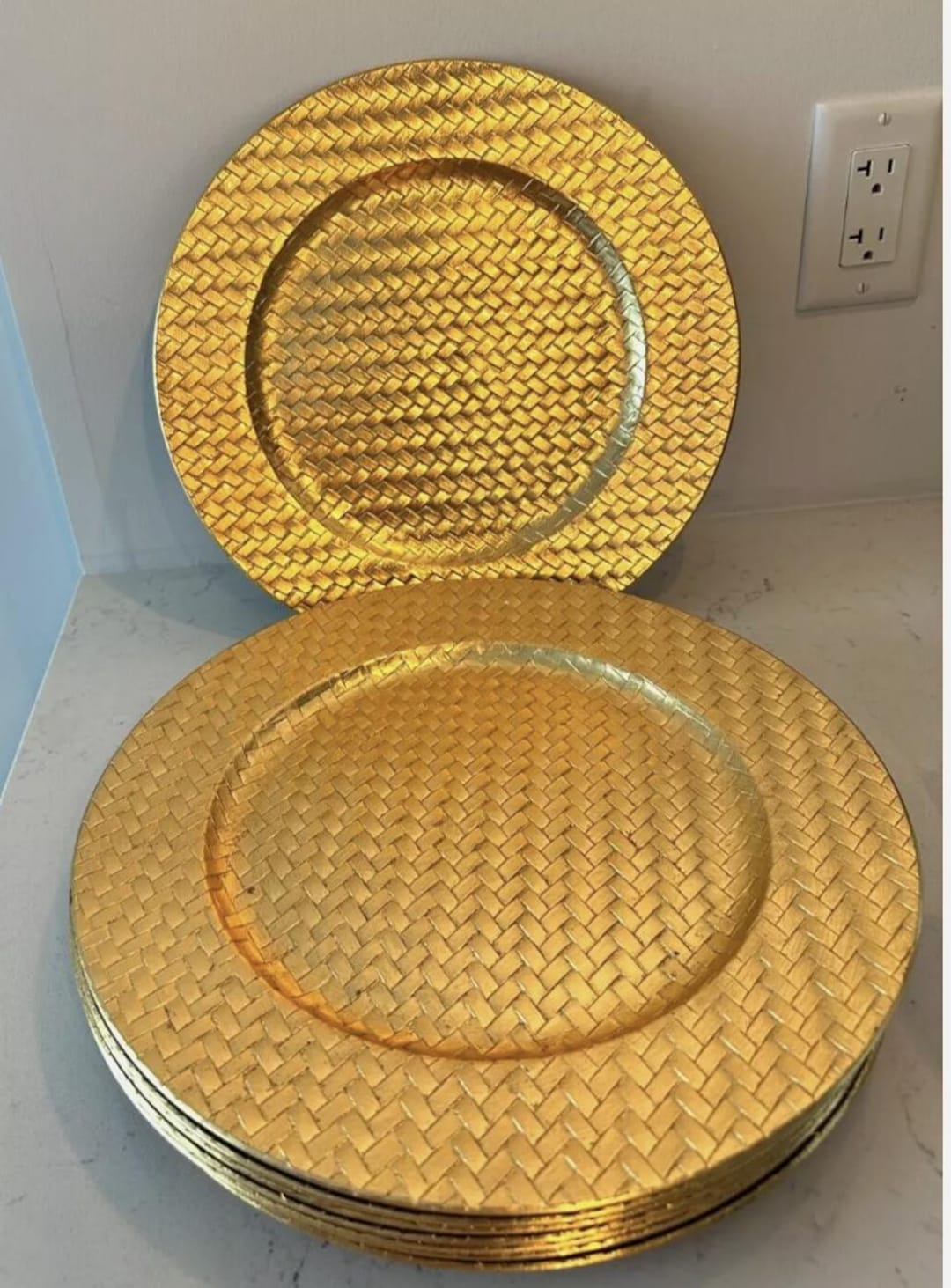 Vintage Centrum Golden Weave Plastic Charger Plates Set of 8 - Etsy
