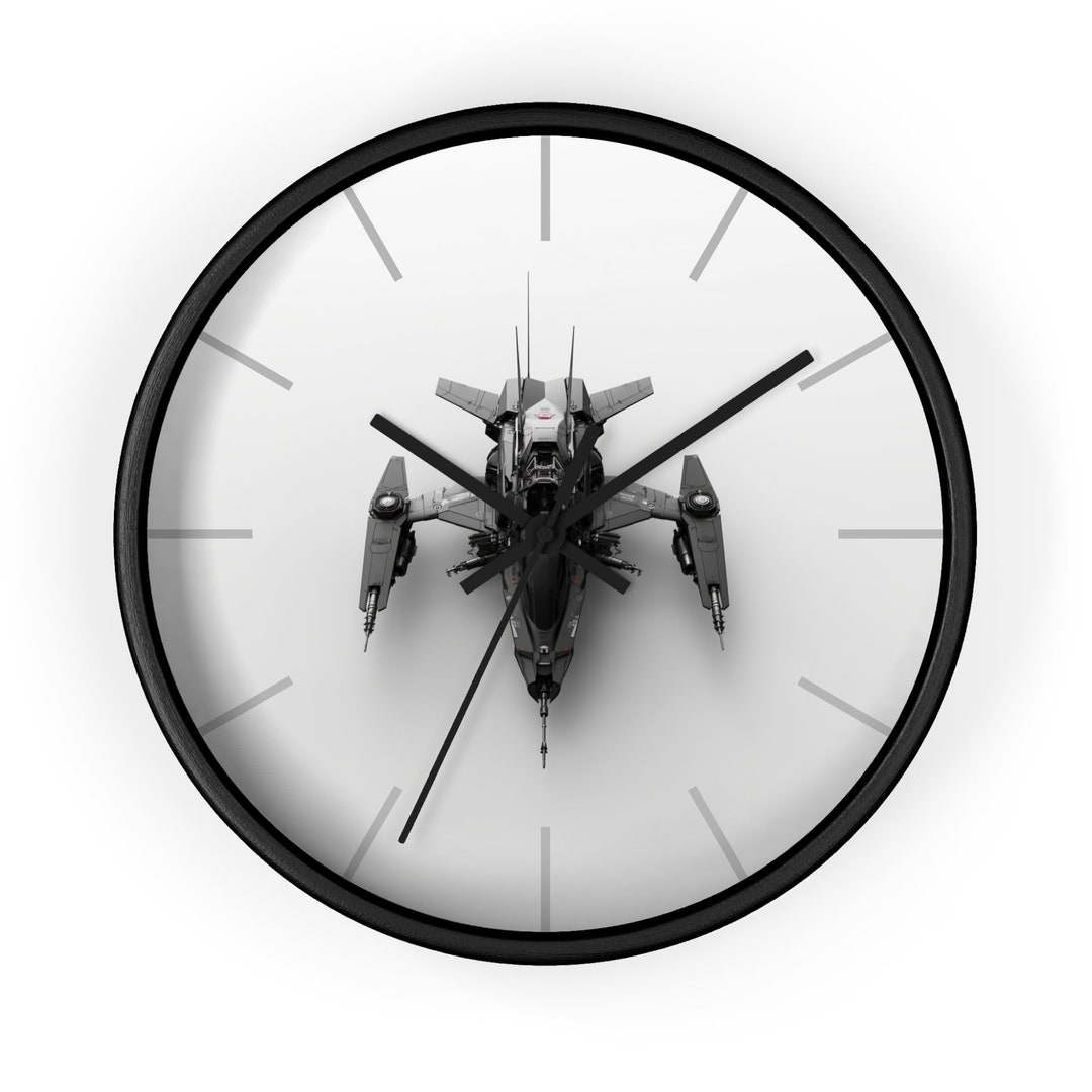 Futuristic Stealth Helicopter Clock Unique Black and White Aviation Art ...