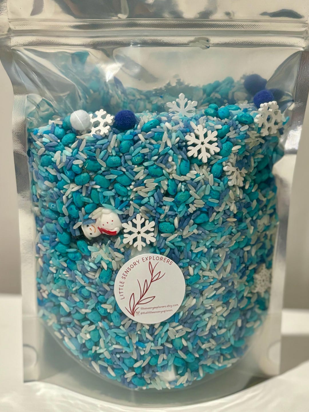 Winter Wonderland Sensory Rice Bin Filler: Snowflakes & Snowmen - Etsy