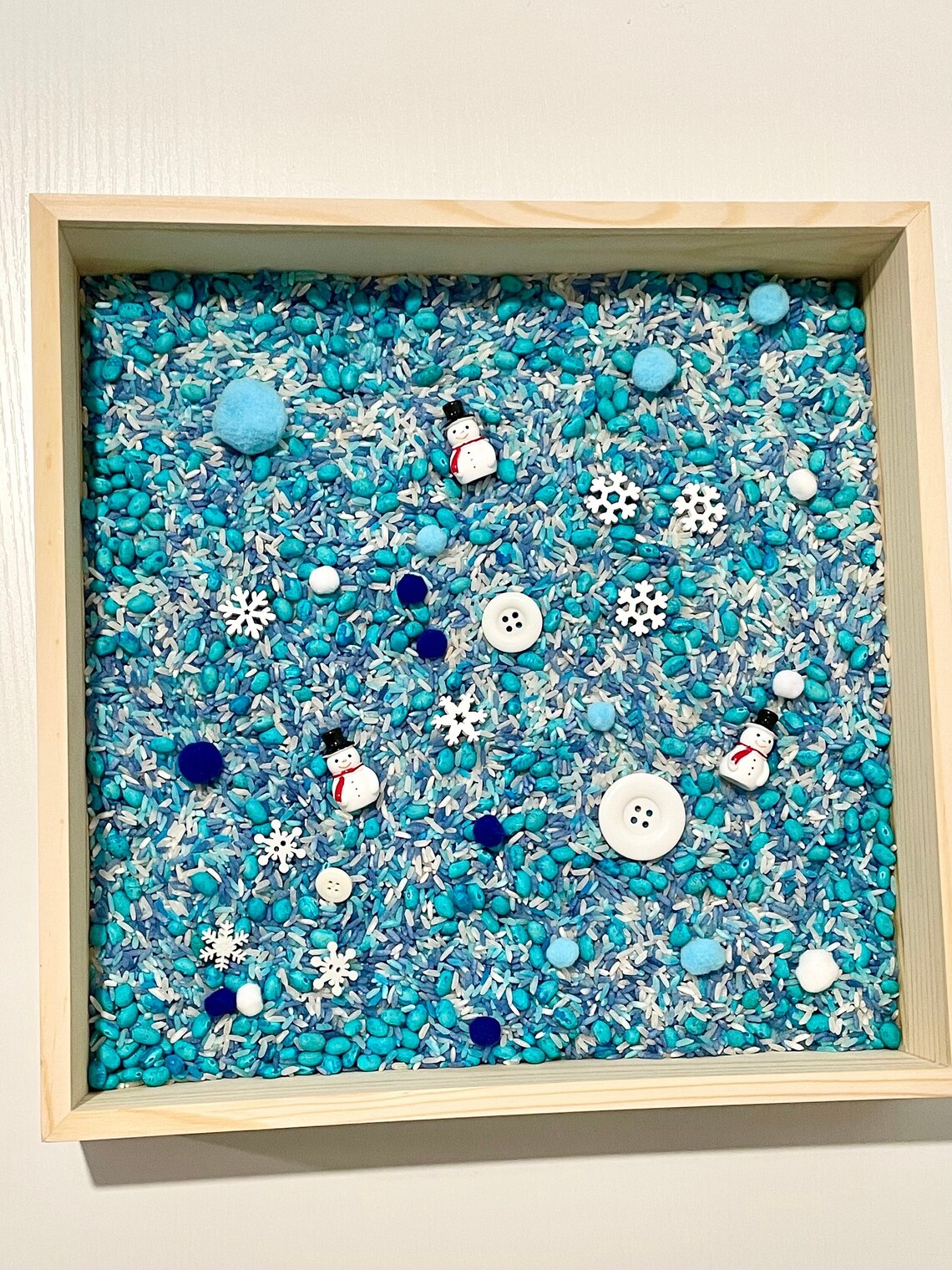 Winter Wonderland Sensory Rice Bin Filler: Snowflakes & Snowmen - Etsy