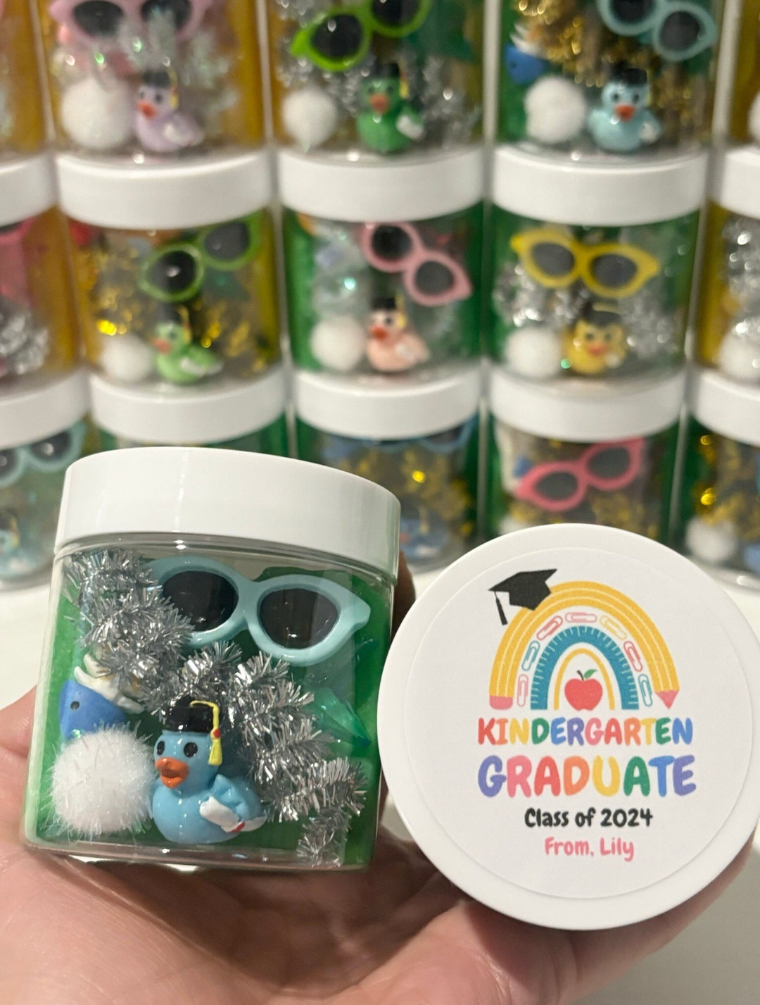 Graduation Sensory Playdough Jar: Non-toxic Homemade Dough, Duck Charm ...
