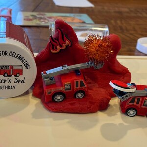 Fire Truck/ Fire Vehicle/ Firefighter, Sensory Playdough Jar, Party ...