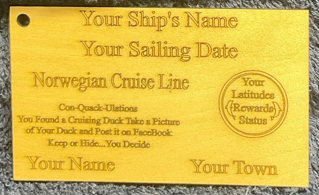 Norwegian Cruising Duck Card. Now You Can Get as Many Fully Custom ...