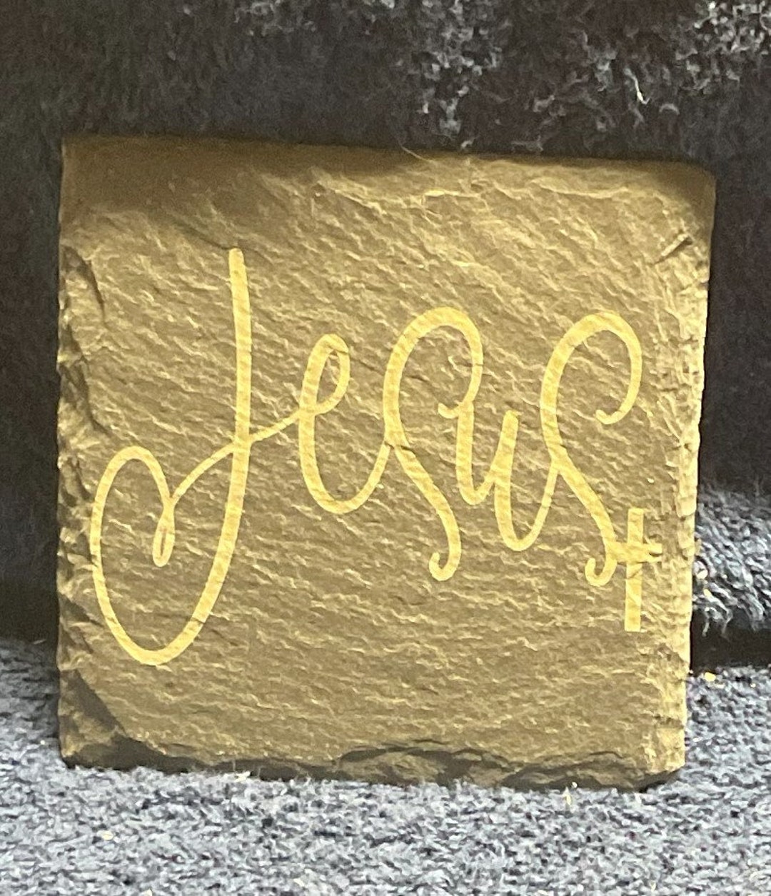Jesus Script on Slate - Etsy