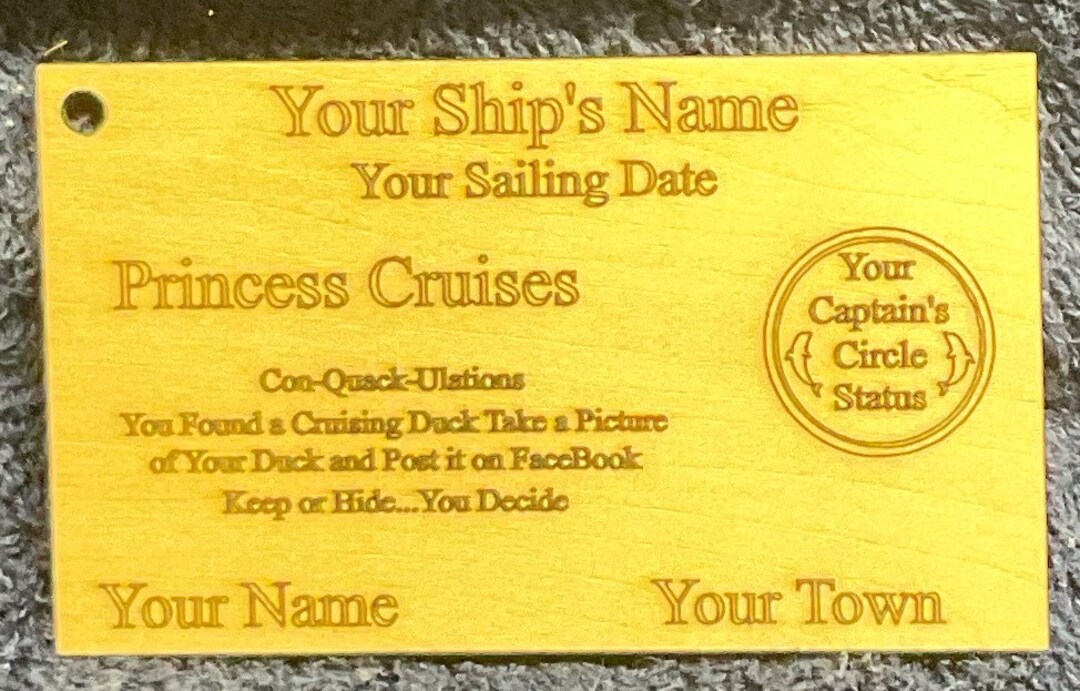 Princess Cruising Duck Cards. Now You Can Get as Many Fully Custom ...