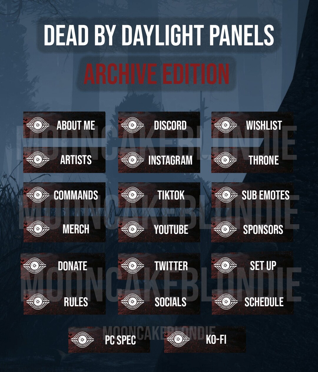 DBD Archive Streaming Panels 20 Panels Twitch Kick Youtube Streaming Dead by Daylight - Etsy