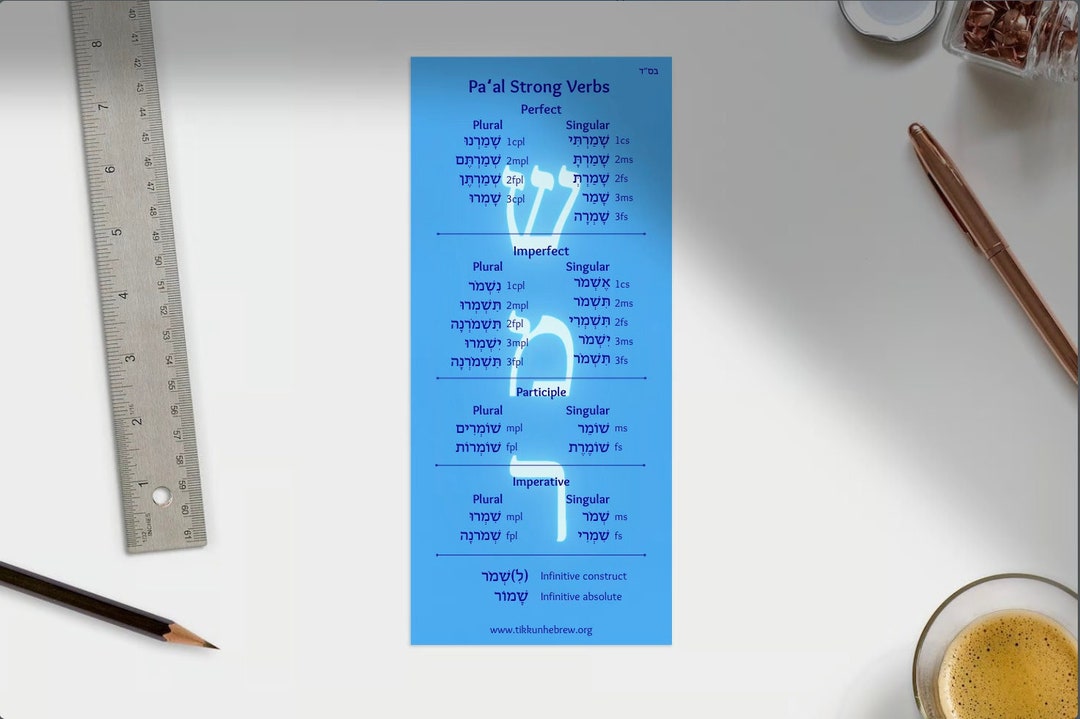Biblical Hebrew Verb Paradigm Tables, Strong Verbs, BLUE - Etsy