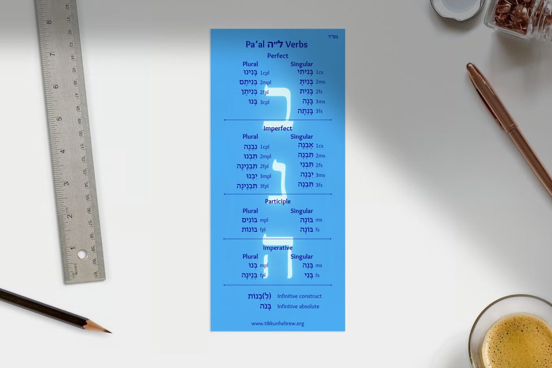 Biblical Hebrew Verb Paradigm Tables, Lamed"hey Verbs, BLUE - Etsy