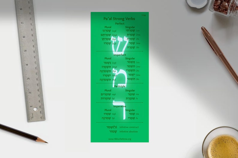 Biblical Hebrew Verb Paradigm Tables, Strong Verbs, GREEN - Etsy