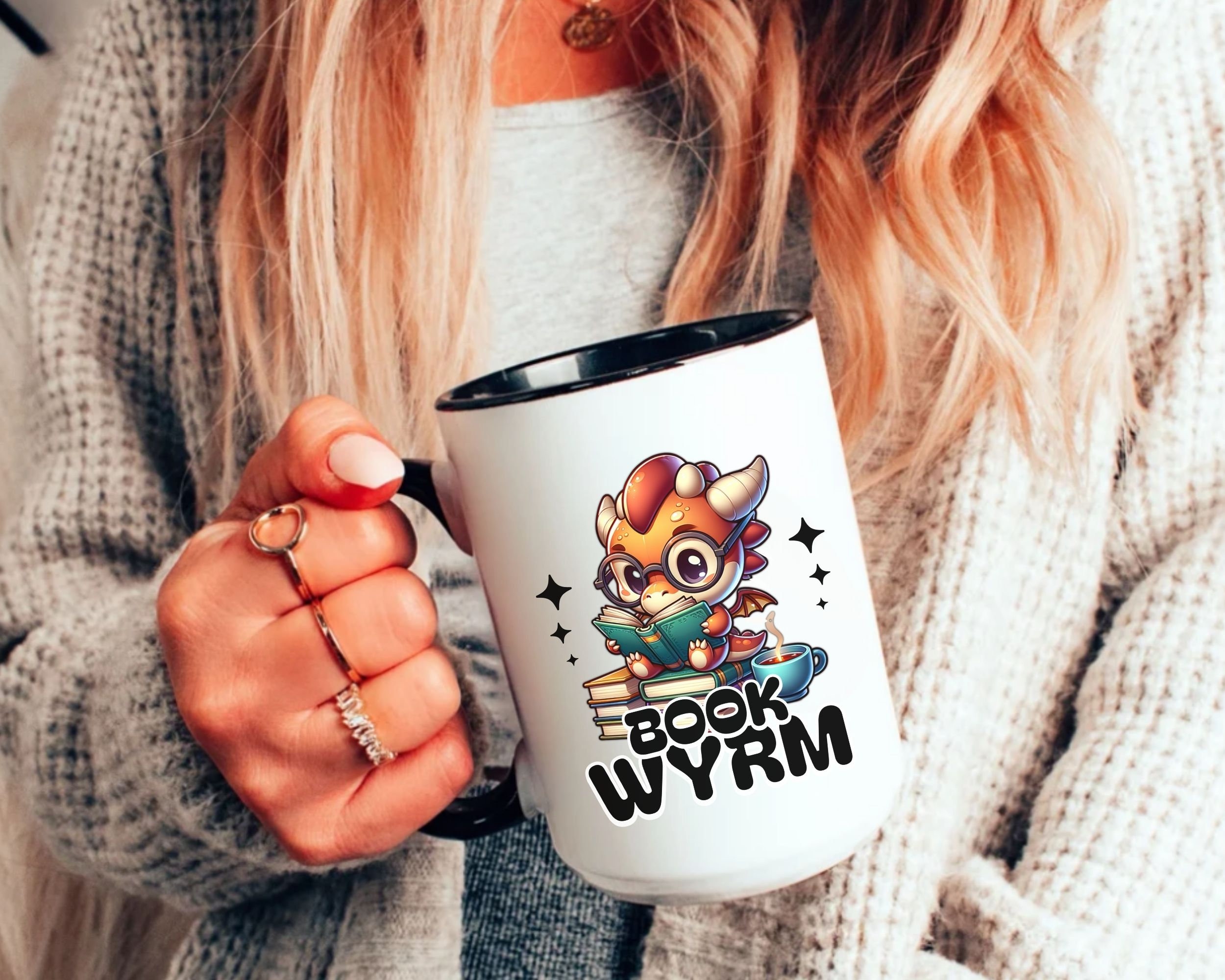 Wyrm Book Dragon Graphic Gift for Book Lover and Bookworm, Fantasy ...