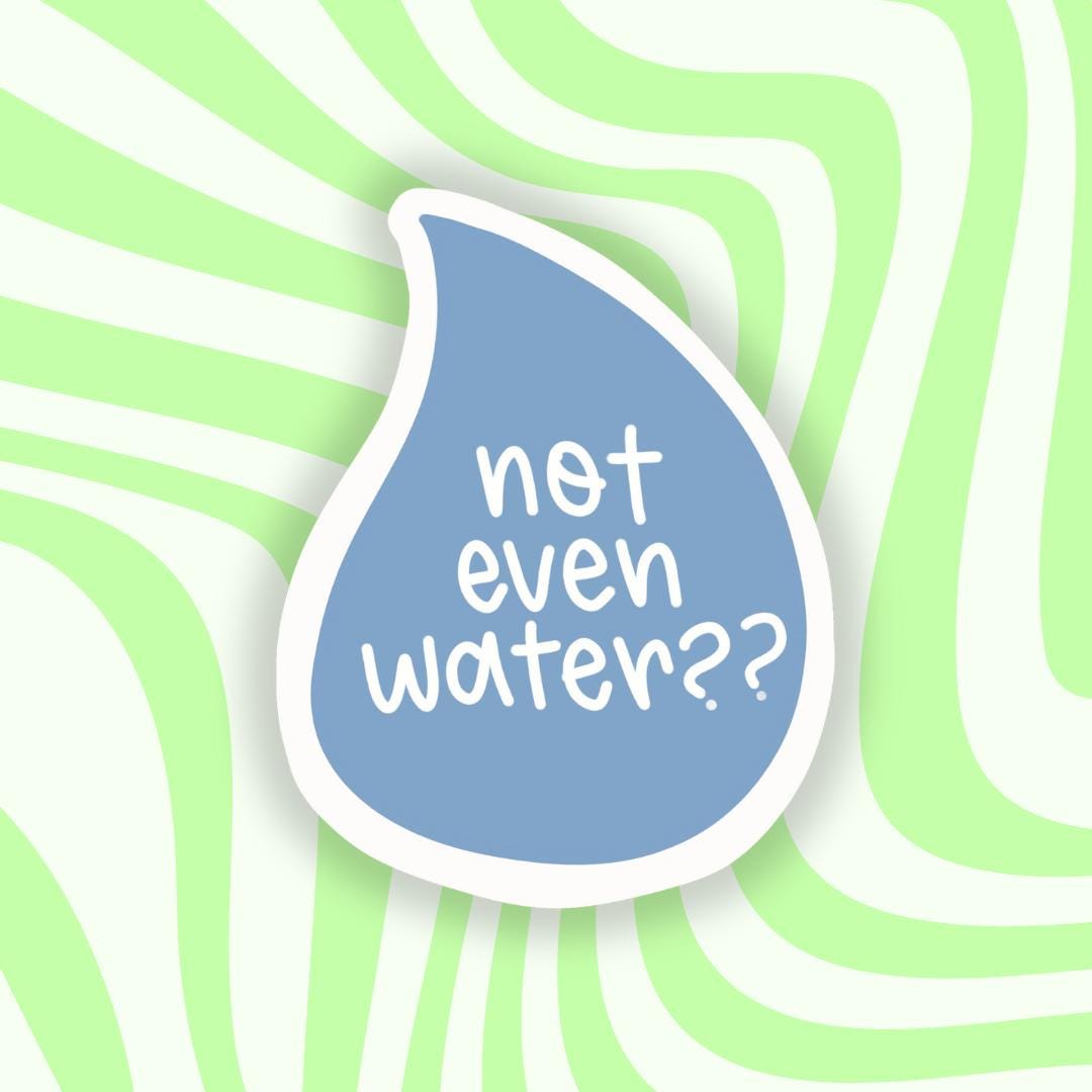 Not Even Water? Water Droplet Funny Ramadan Vinyl Glossy Die Cut ...