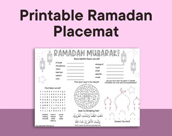 Islamic Printable Sheet for Kids - Ramadan Bingo Activity Sheet - Etsy