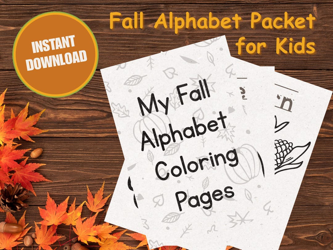 Fall ABC Coloring Pages for Kids - Etsy