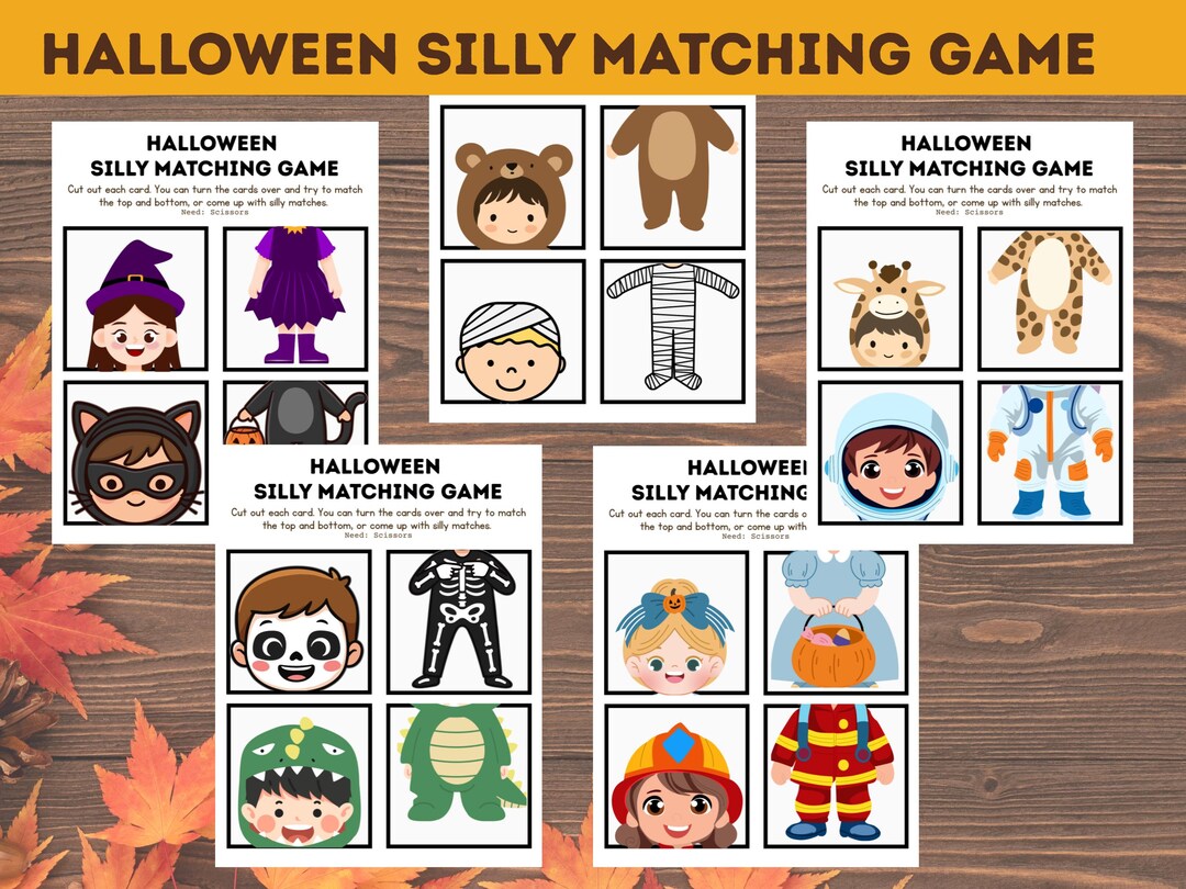 Halloween Silly Costume Matching Game - Etsy
