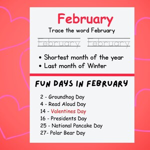February Fun Packet for Kids - Etsy