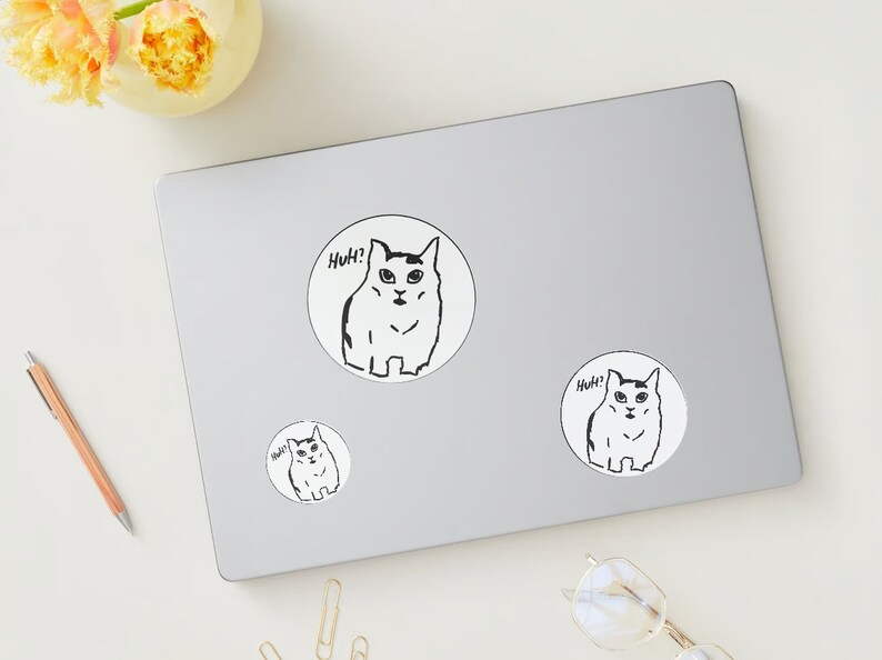 Huh Cat Meme Sticker - Etsy