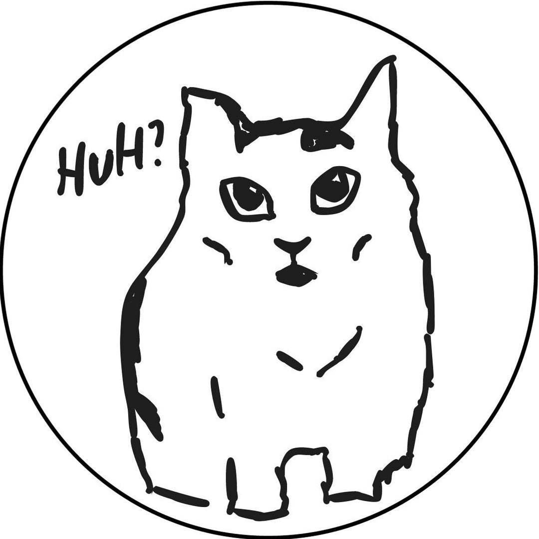 Huh Cat Meme Sticker - Etsy