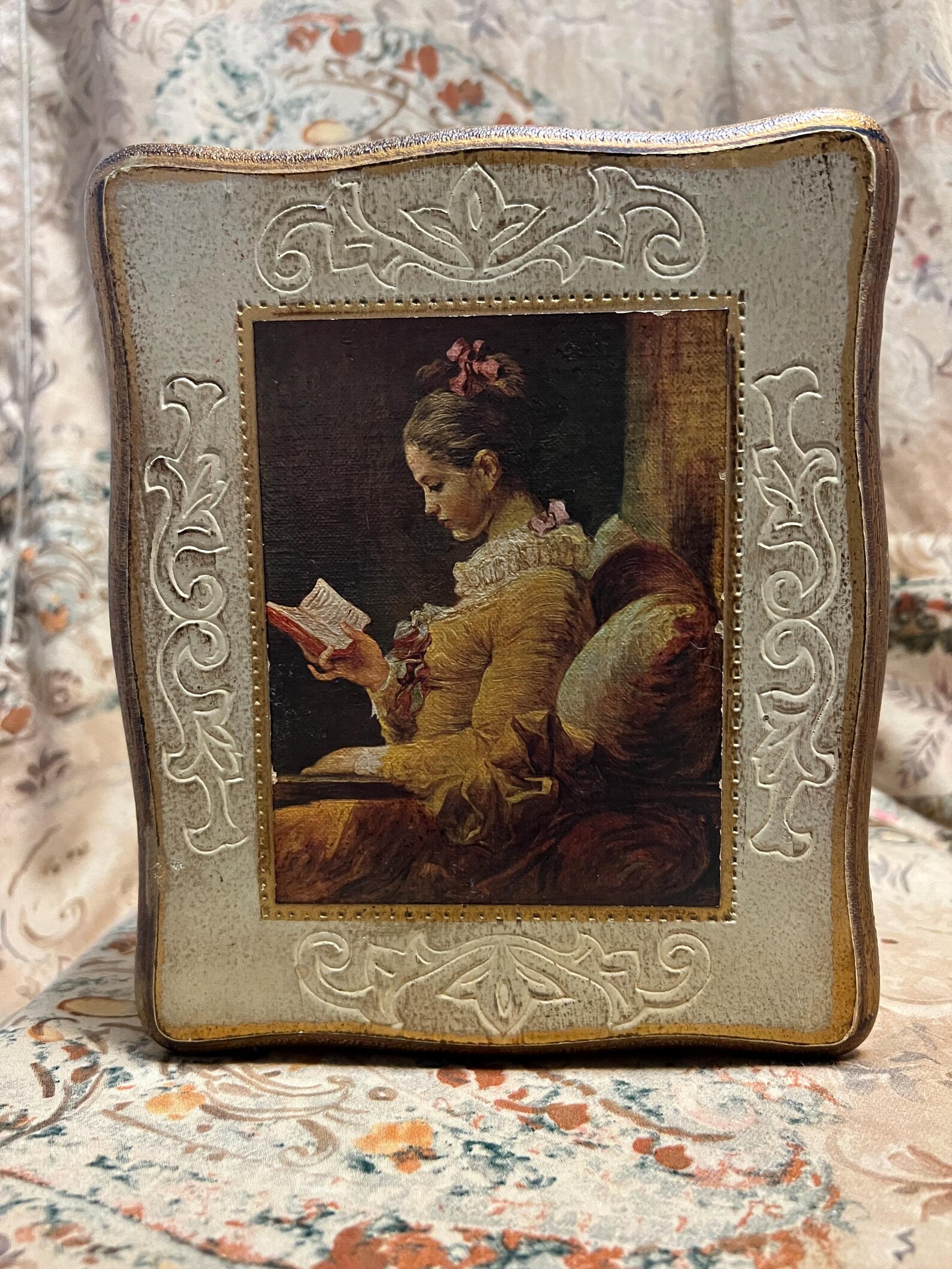 Vintage Mele Jewlery Box - A Young Girl Reading Jean Honore Fragonard ...