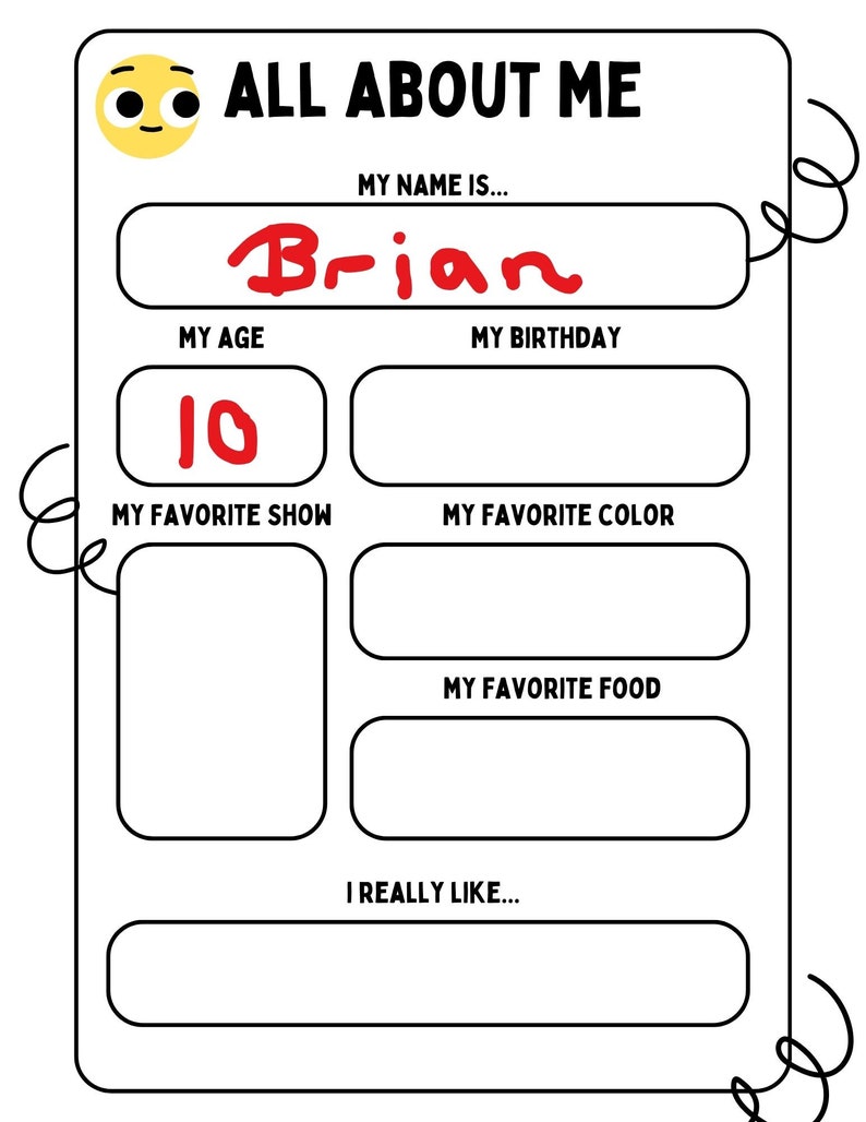 All About Me and My Feelings Worksheet With Printer Friendly Flash ...