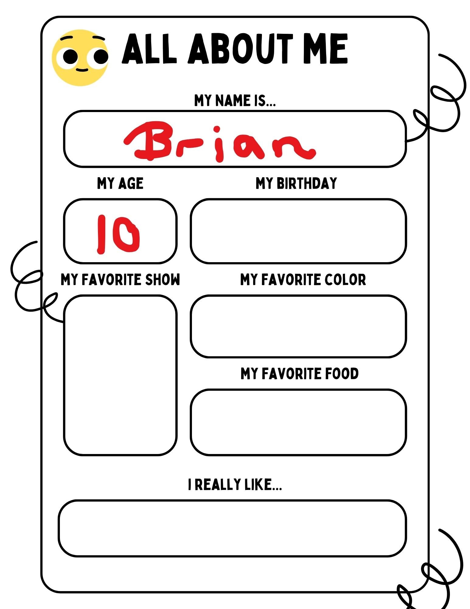All About Me and My Feelings Worksheet With Printer Friendly Flash ...