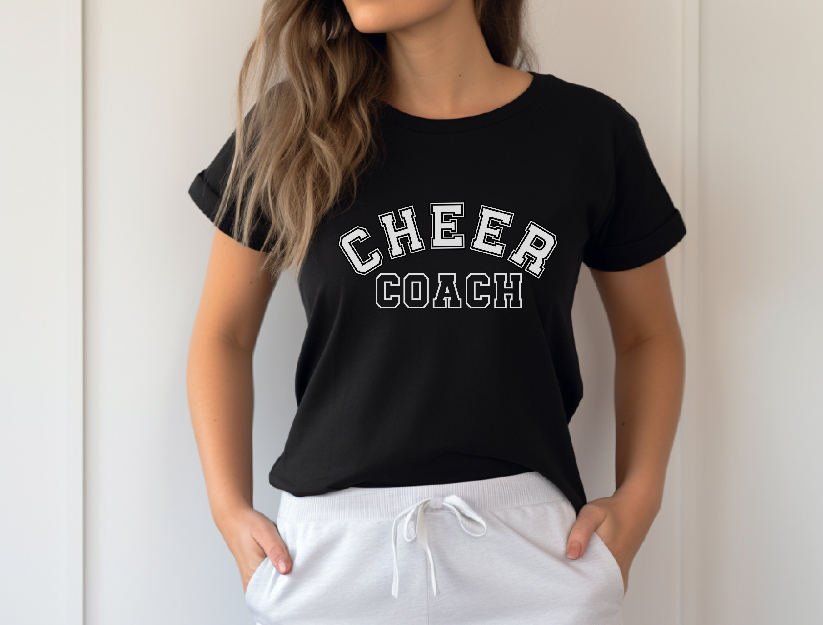 Cheer Coach Shirt, Collegiate Font, Preppy Clothes, Cute Cheer Gift ...