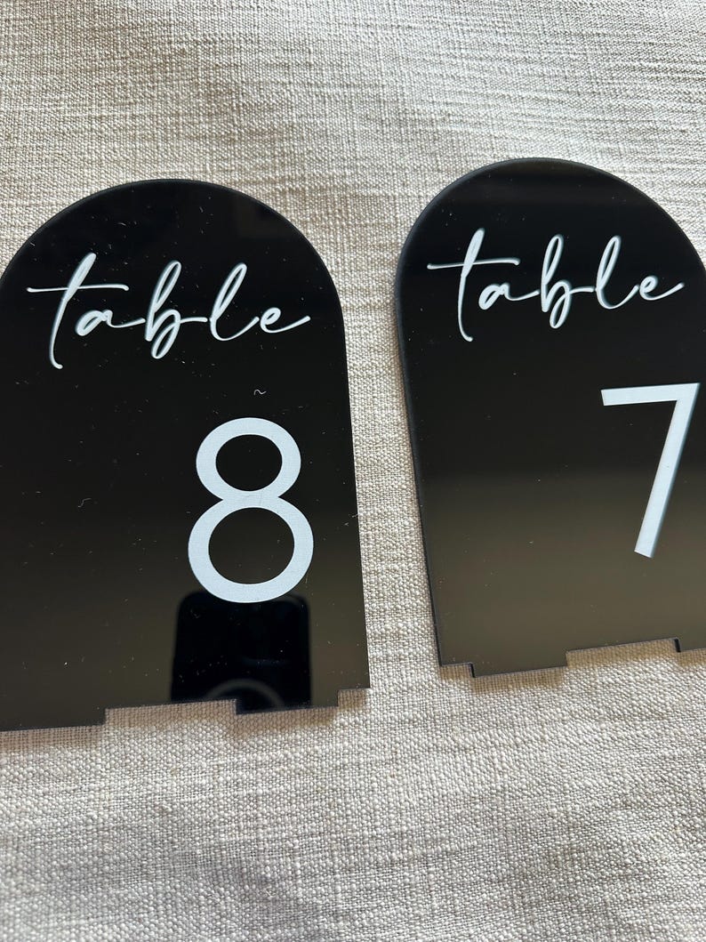 Wedding Reception Table Numbers White and Black Table Numbers With ...