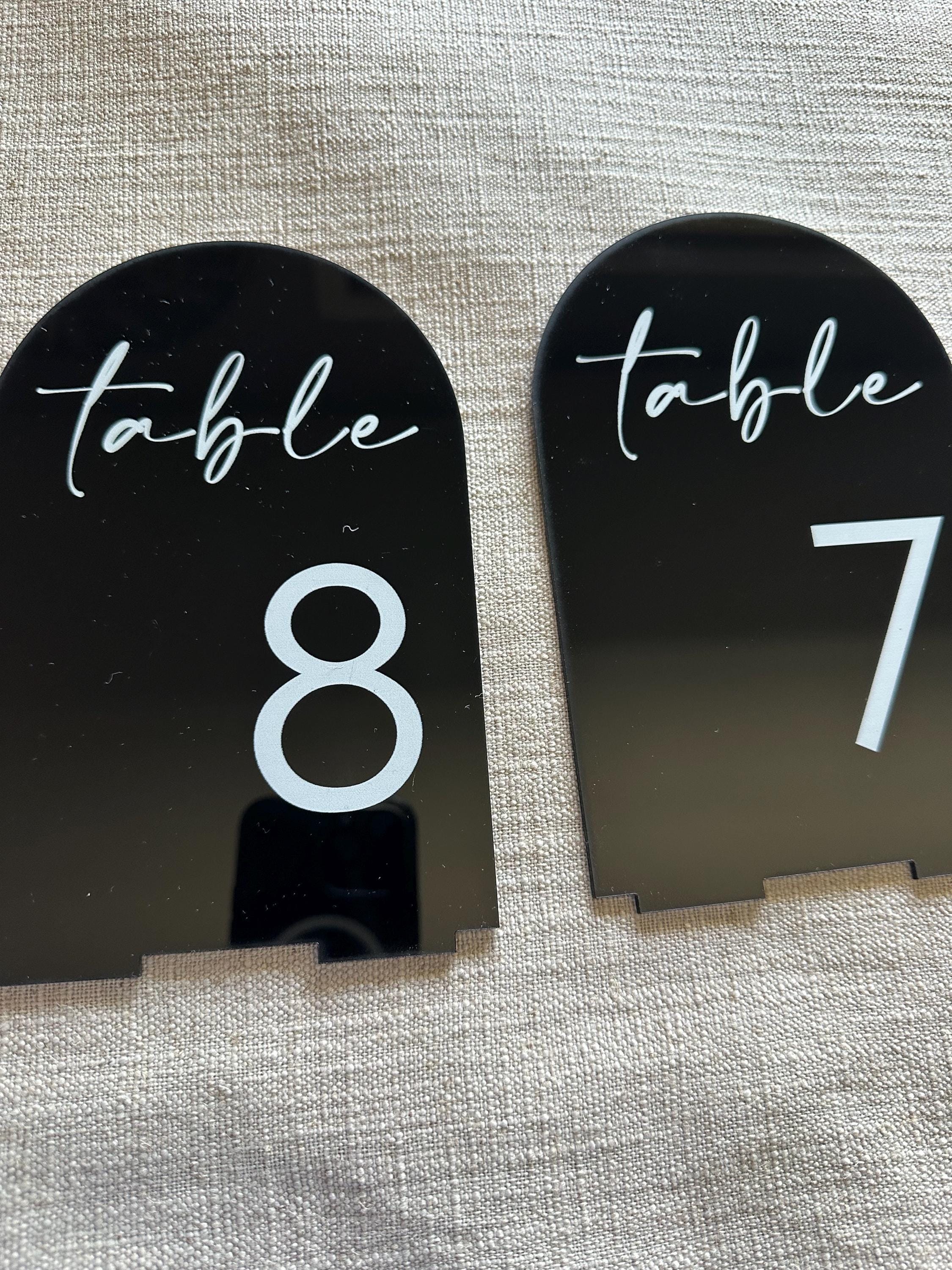 Wedding Reception Table Numbers White and Black Table Numbers With ...