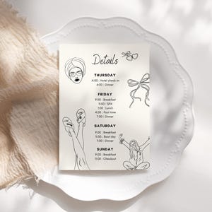 Girls Trip Itinerary Bachelorette Invitation Girls Gone Mild Digital ...