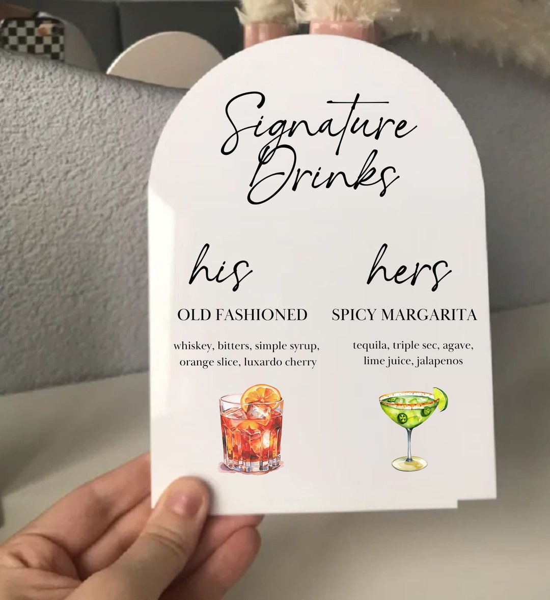 Personalized Signature Drink Sign Custom Wedding Signage Acrylic ...