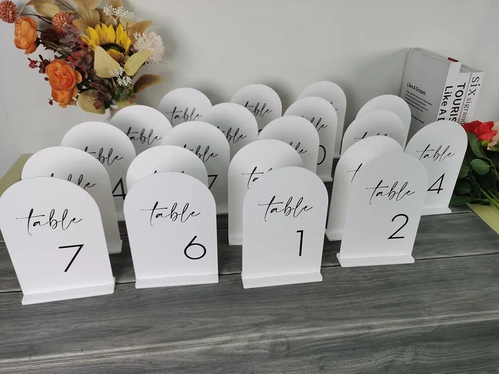 Wedding Reception Table Numbers White and Black Table Numbers With ...