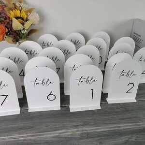 Wedding Reception Table Numbers White and Black Table Numbers With ...