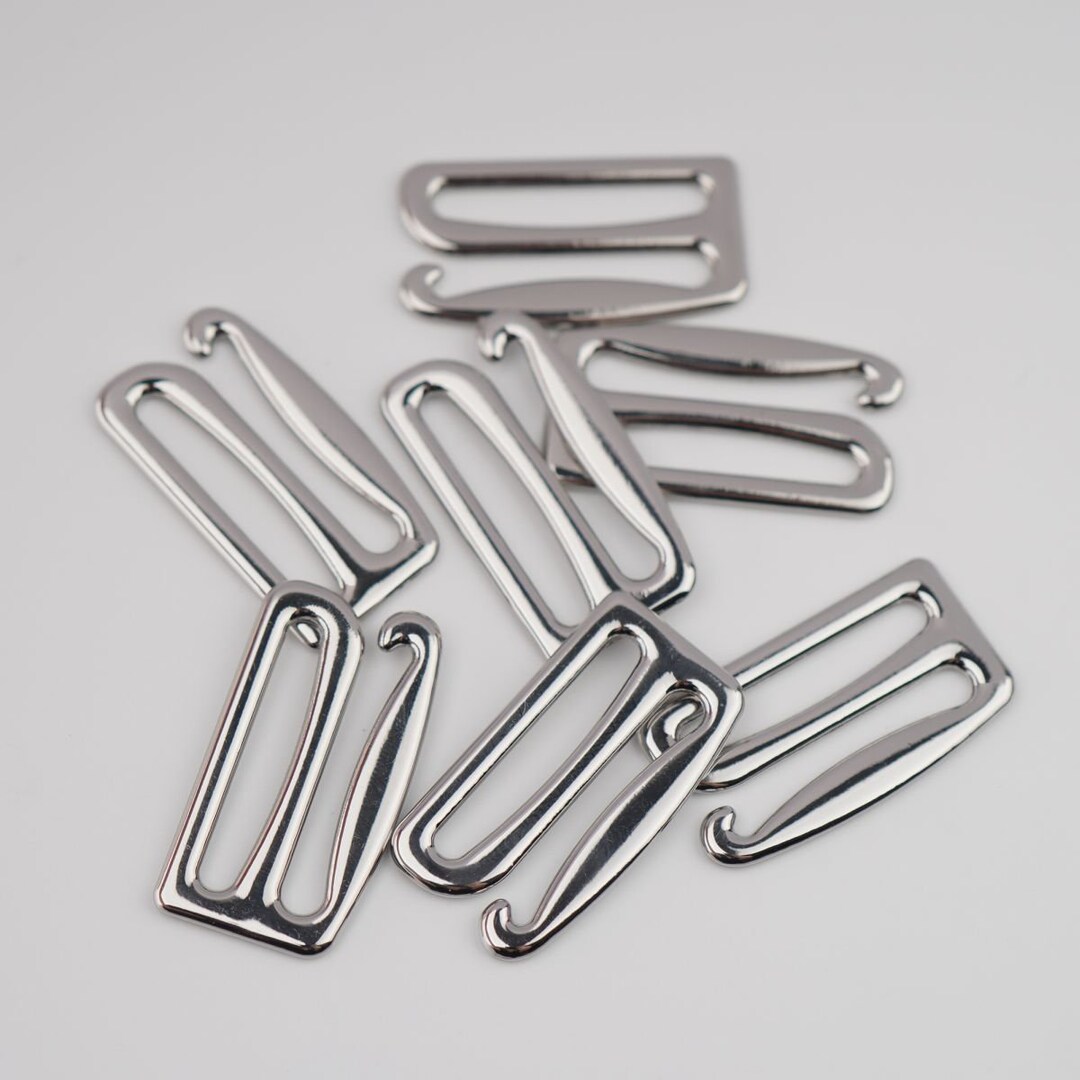 1/8" (30mm) Bra Strap Slider G Hooks Silver Nickel Free Strap Slider ...