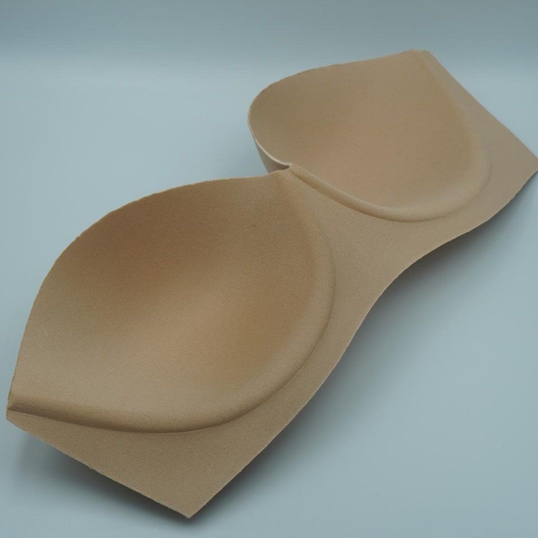 Solid One Piece Insert Bra Pads Deep Cut Large Push-up Round Neckline ...