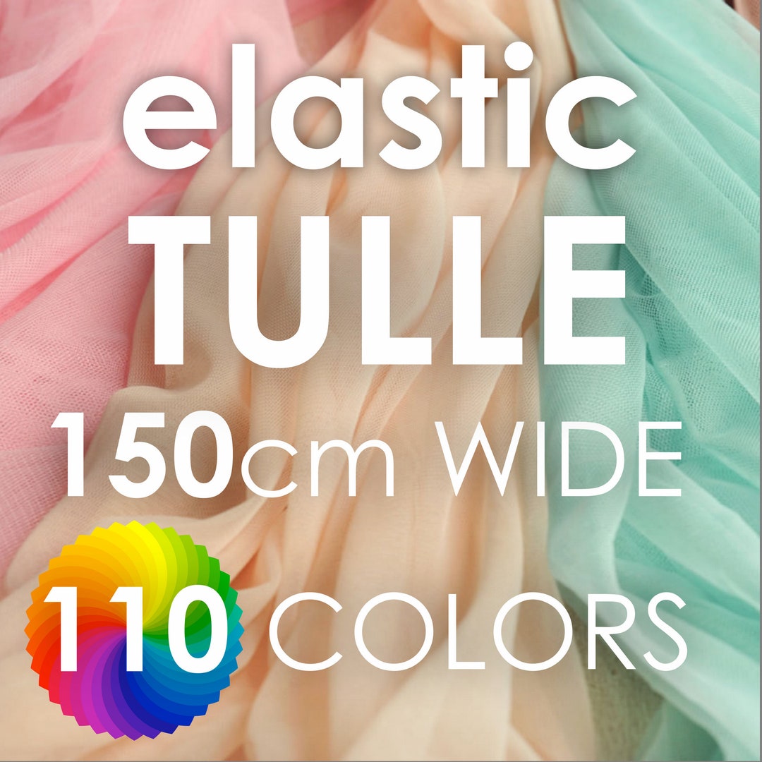Soft 2way STRETCH TULLE Fabric 60"/150cm Wide 110 COLORS Wholesale ...