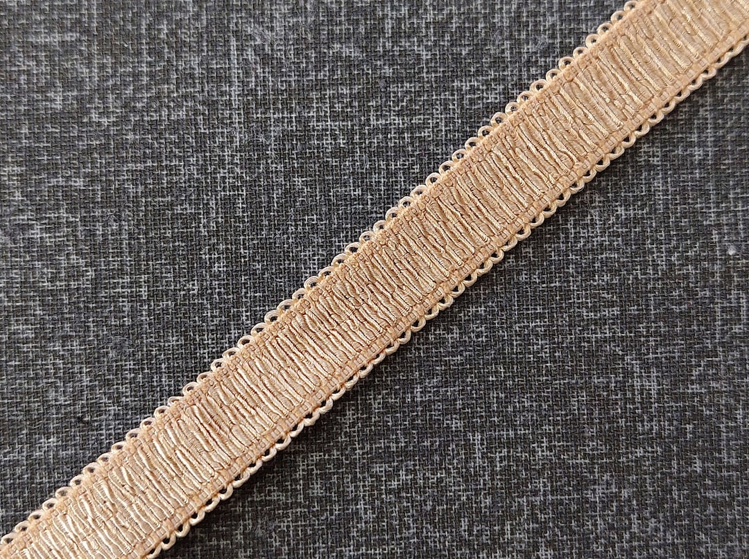 12 Mm or 1/2 " Wide Elastic Gold Double Picot Edge Strap Elastic Soft ...