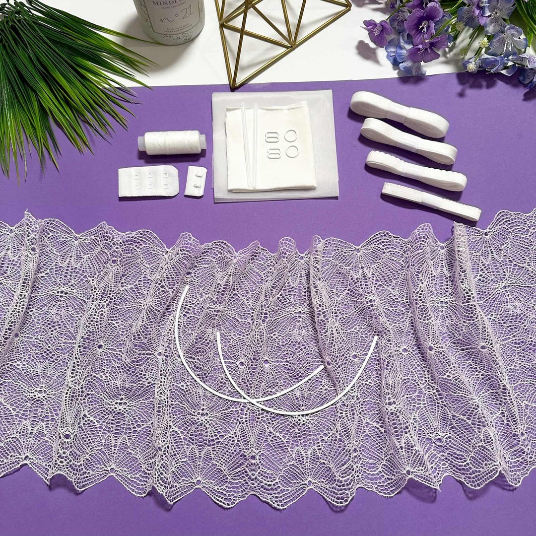 Bra & Panty Sewing Kit 2.5 M LACE! Underwire DIY Lingerie Set Straps ...