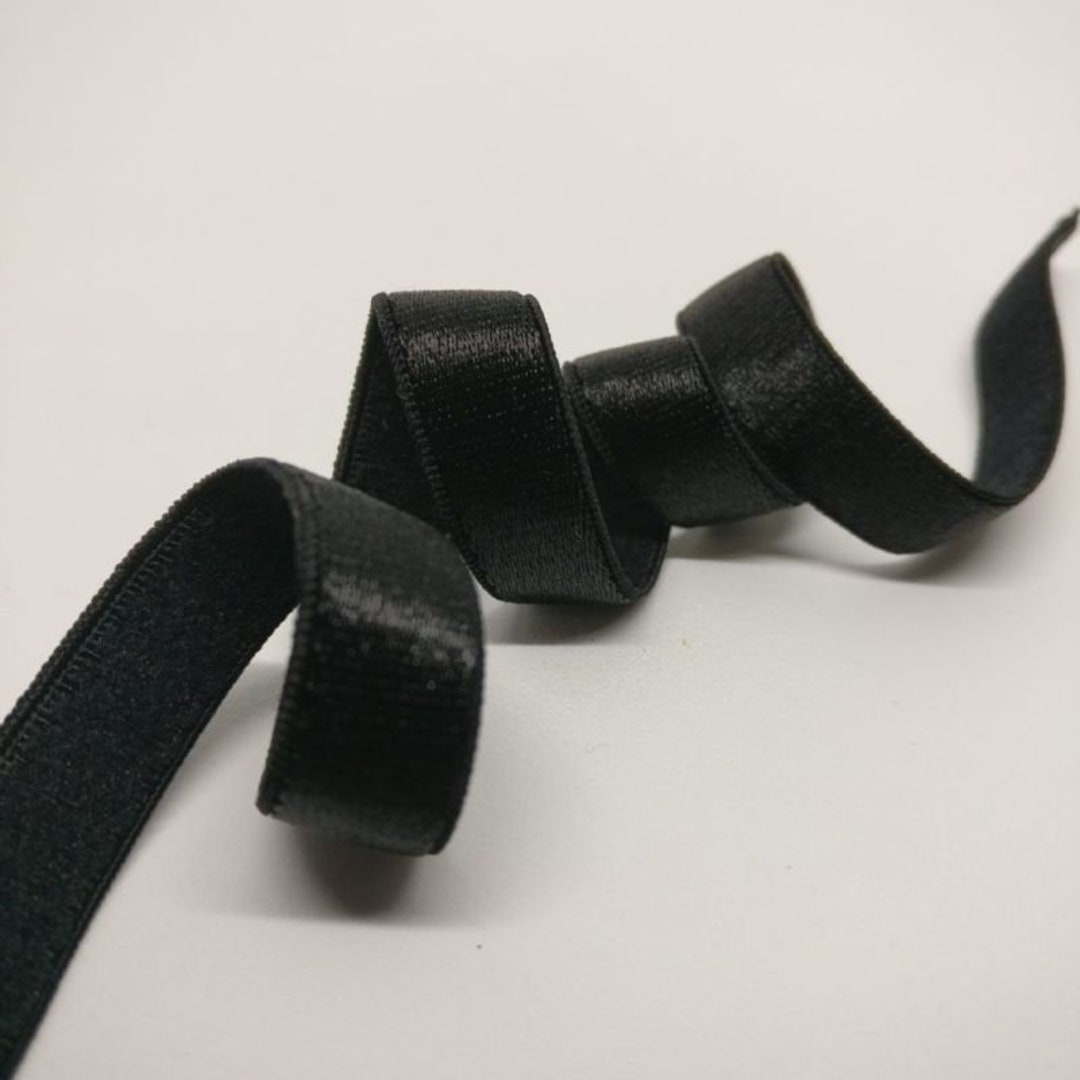 Buy Elastic Strap 10 Mm or 3/8" Black Plush Back Satin Strapping ...