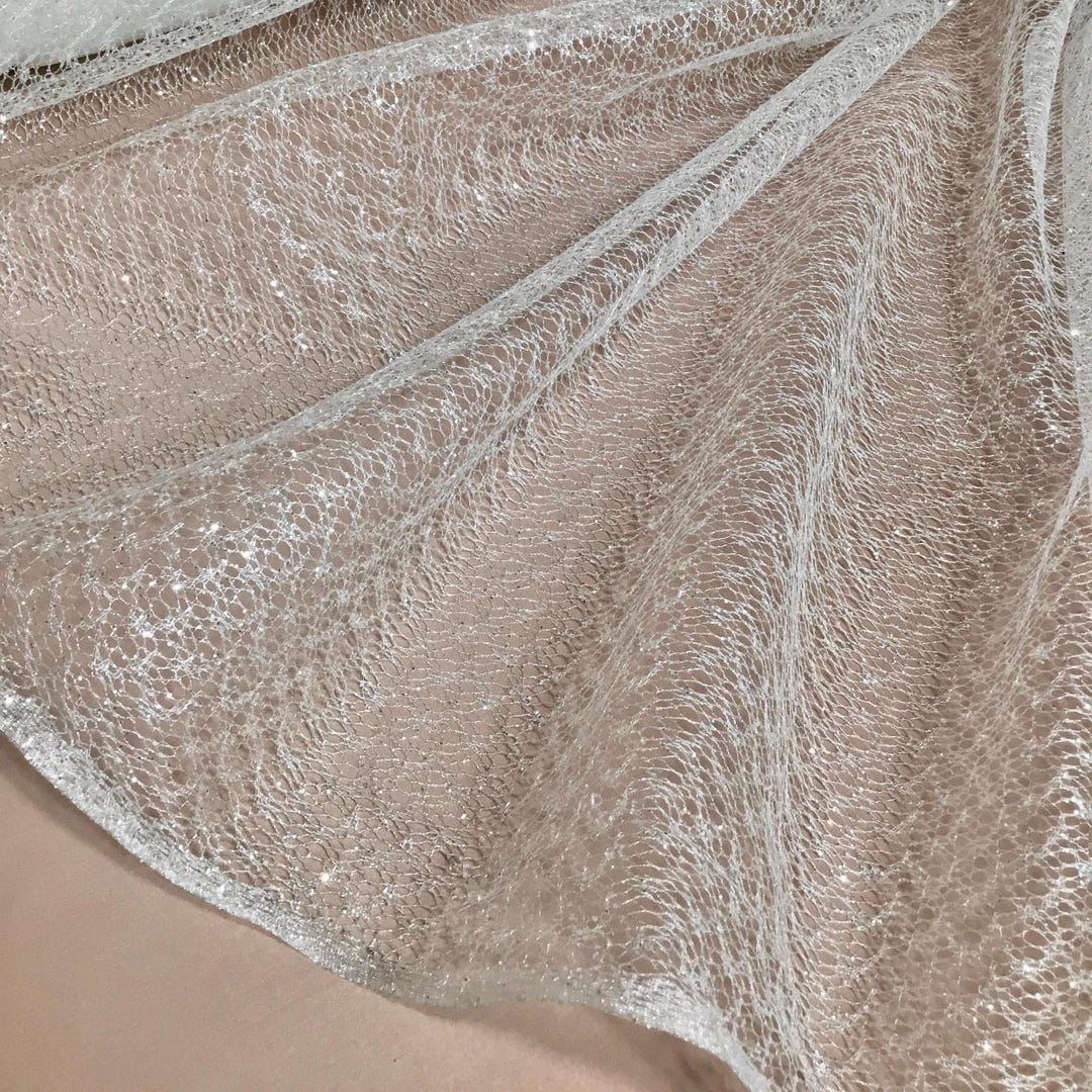 Luxurious Glitter Spider Web Sequin Mesh Fabric Sparkly Sheer Netting ...