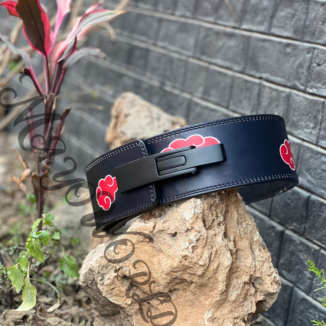 Akatsuki Cloud Nubuck Leather Lever Belt: Anime Powerlifting Gym Belt ...