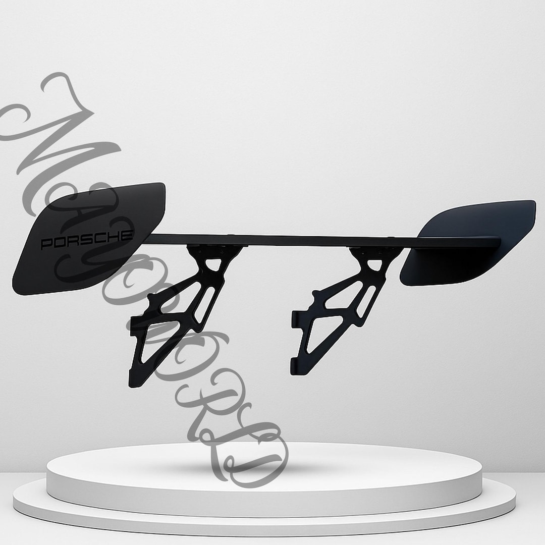 GT4 RS Style Spoiler Shelf – Aerodynamic Rear Wing Wall Shelf With Bold ...