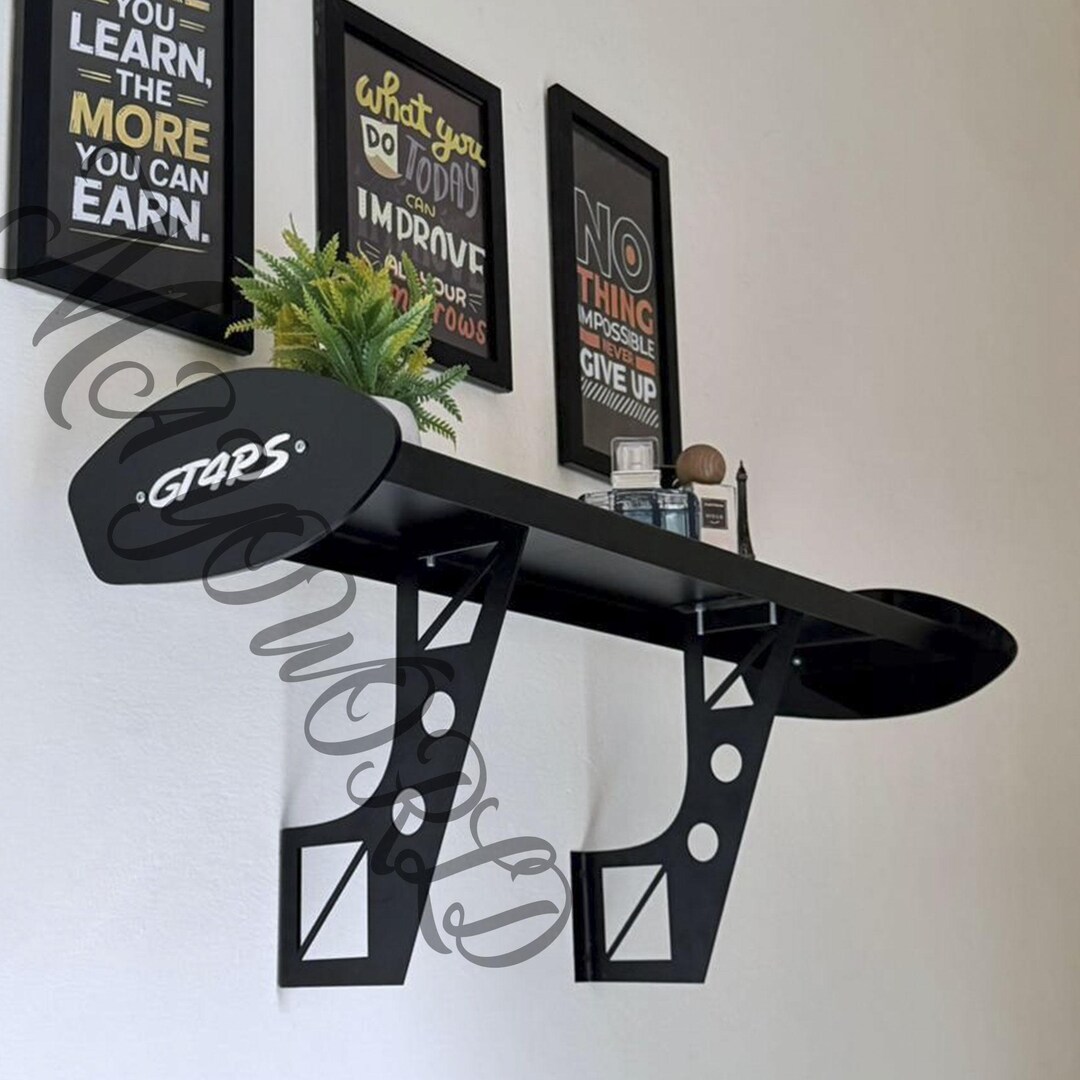 GT4 RS Style Spoiler Shelf – Aerodynamic Rear Wing Wall Shelf With Bold ...