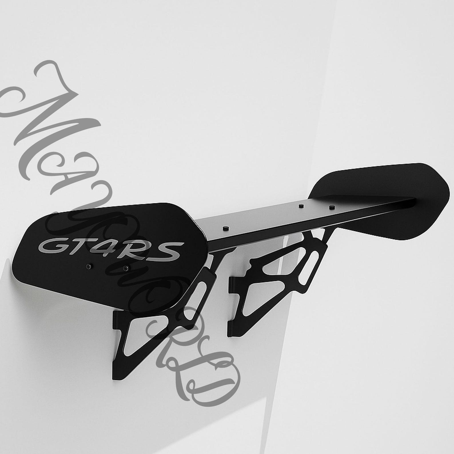GT4 RS Style Spoiler Shelf – Aerodynamic Rear Wing Wall Shelf With Bold ...